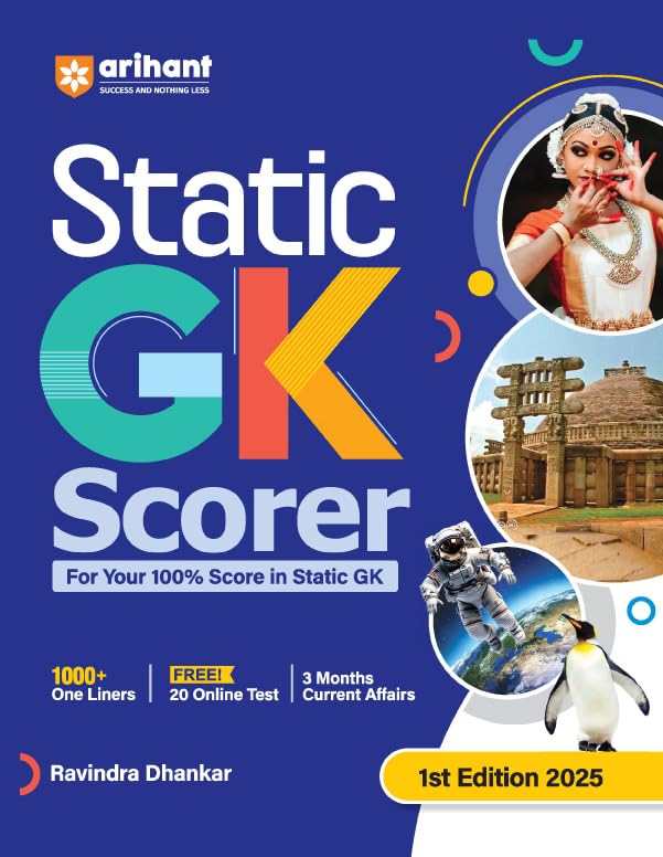 Arihant Static GK Scorer Book for Competitive Exams with 1000+ One Lin ...