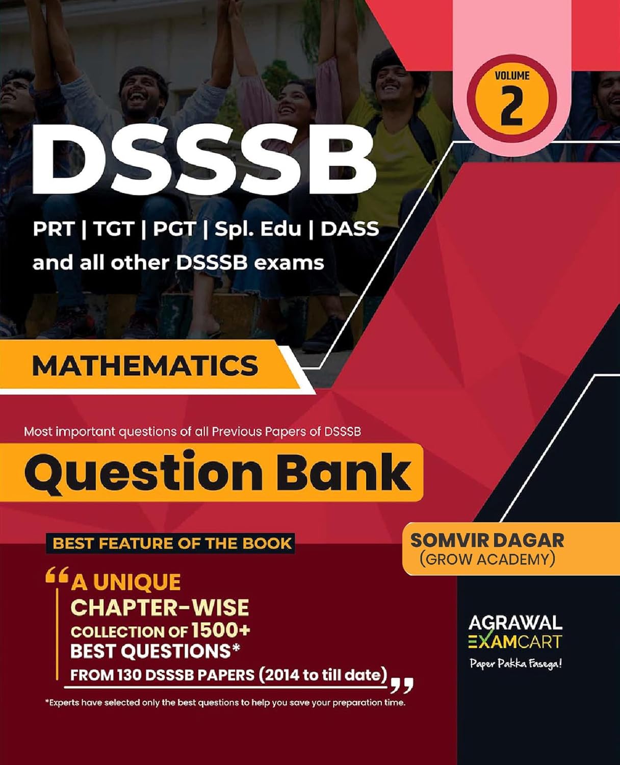 Examcart DSSSB Maths Question Bank | 1500+ PYQs & Solved Papers – Vikas Book Depo