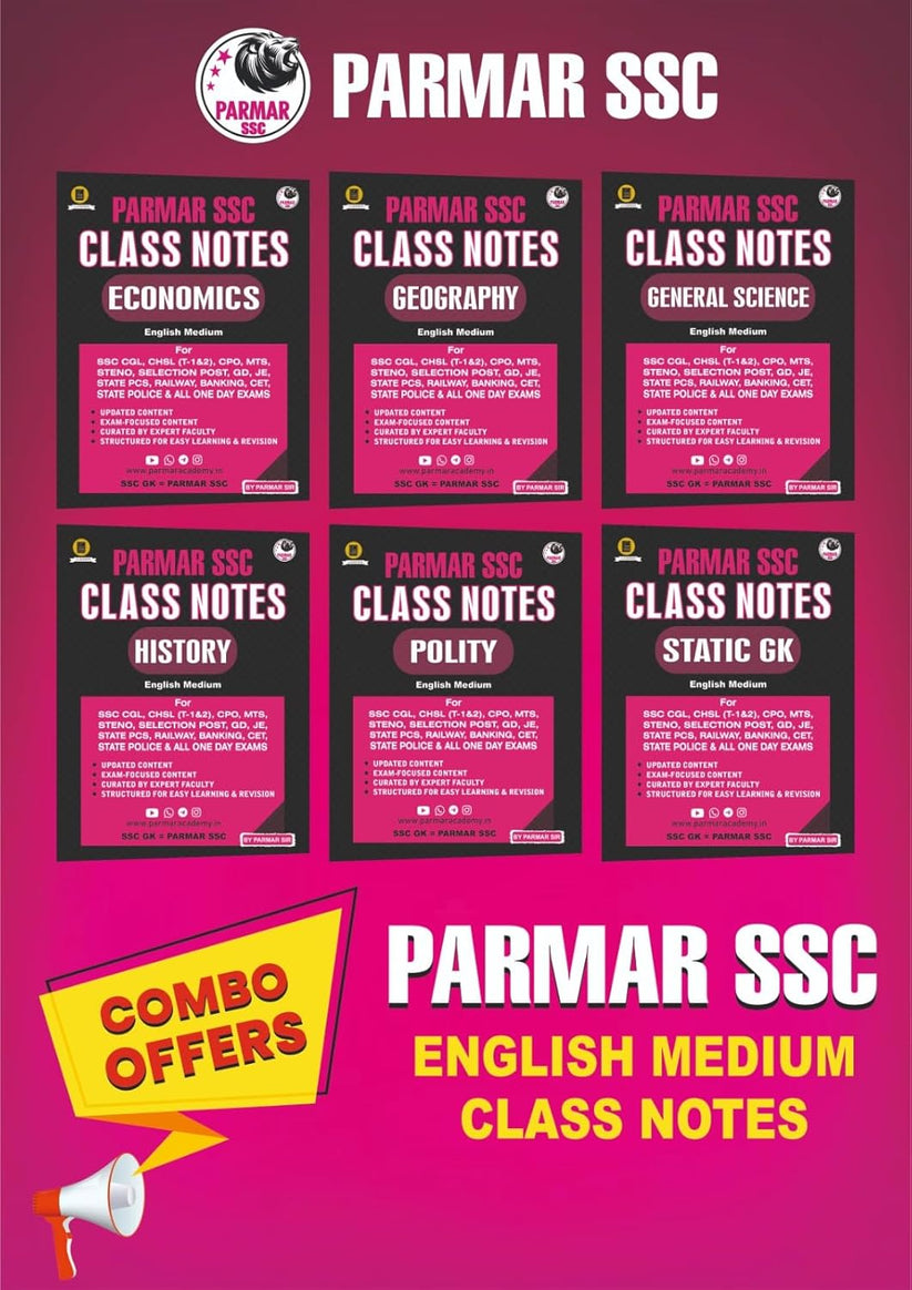 Parmar SSC Class Notes Combo (Set of 6 Books) English Medium 2025 ...