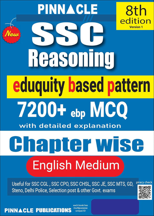 Pinnacle SSC Reasoning 7200+ Eduquity Based Pattern MCQ 8th Edition ...