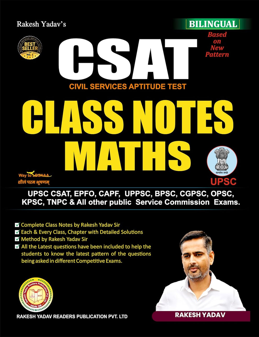 Rakesh Yadav CSAT Class Notes Maths Bilingual Book Based On New Patter ...